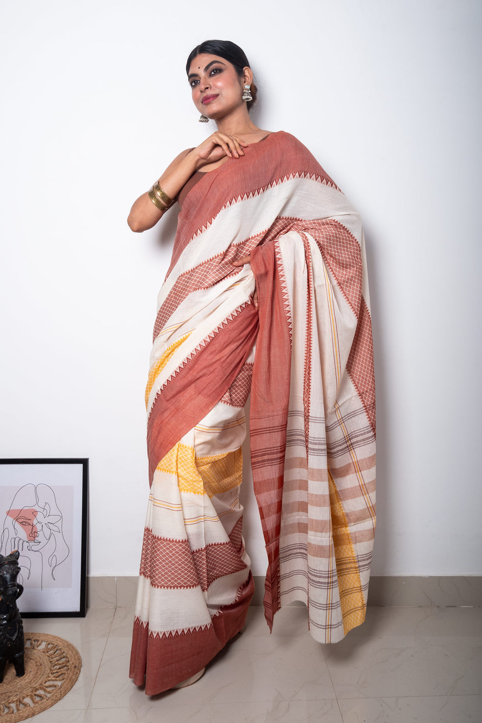 Dhaniakhali Saree: Buy Handcrafted Dhaniakhali Cotton Saree Online ...